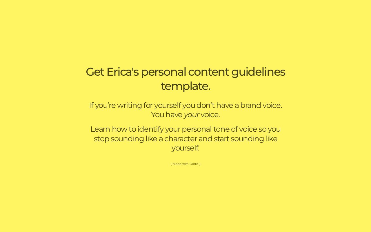 Personal Content Guidelines Template